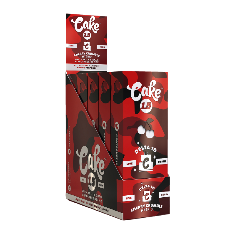 CAKE D10 LIVE RESIN DISPOSABLE 2GM CHERRY CRUMBLE (HYBRID) -BOX OF 5 ...