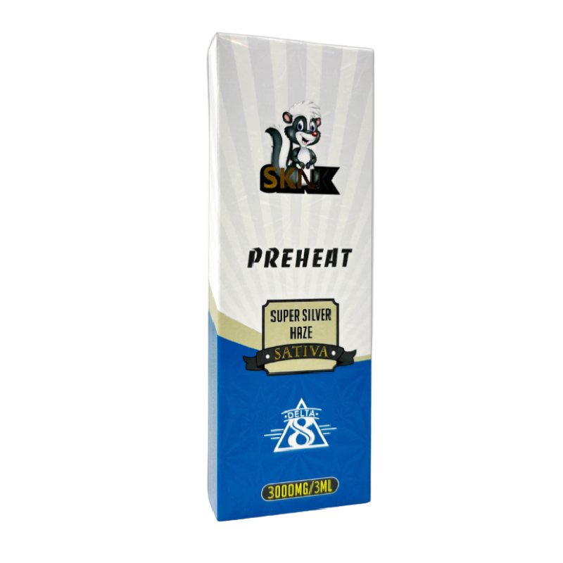 SKUNK D8 PRE HEAT 3000MG DISPOSABLE SUPER SILVER HAZE - BOX OF 10 - New ...